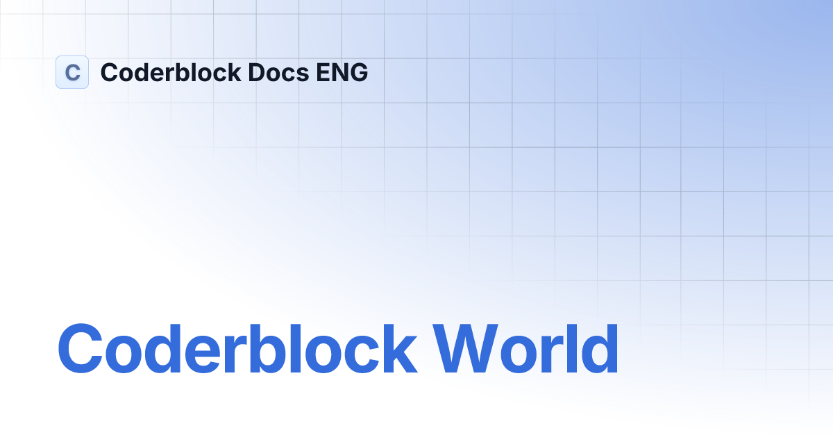 Coderblock World | Coderblock Docs ENG